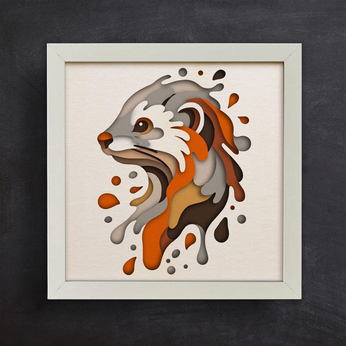 Ferret 3D Layered SVG for Cardstock / 3D Weasel Shadow Box / Pop Art ...
