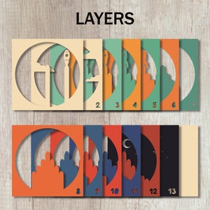 3d Space Rockets Shadow Box, Files for Cricut, for Silhouette, Laser ...