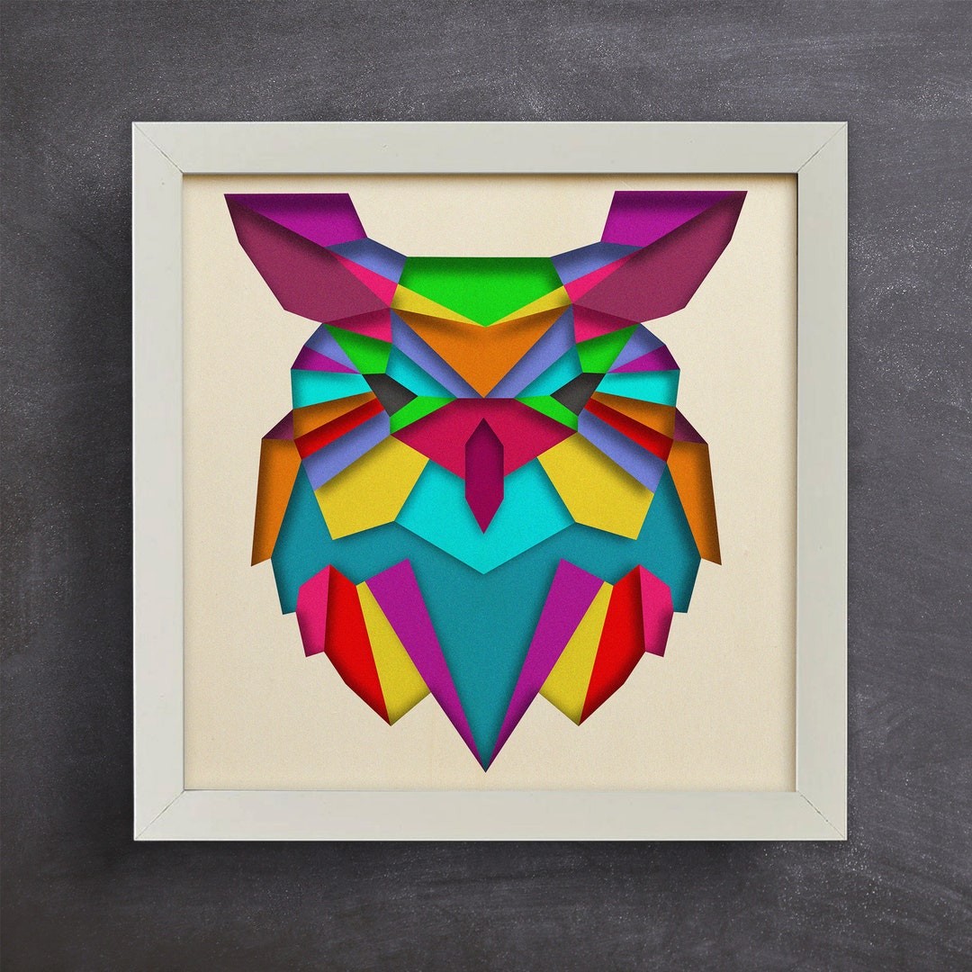 Owl 3D Layered SVG / Colorful Owl Multilayer / Owl Mandala SVG / Owl 3D ...
