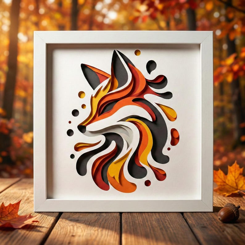 Fox SVG 3D Layered Papercut Shadow Box Template Forest Animal Cut File ...