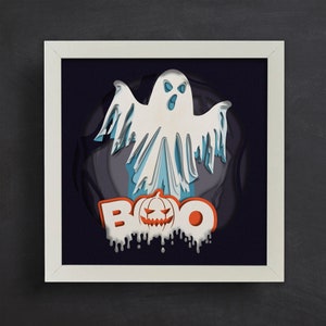 3d Halloween Ghost Shadow Box, 3d Spooky, Layered Paper Art, for Cricut ...