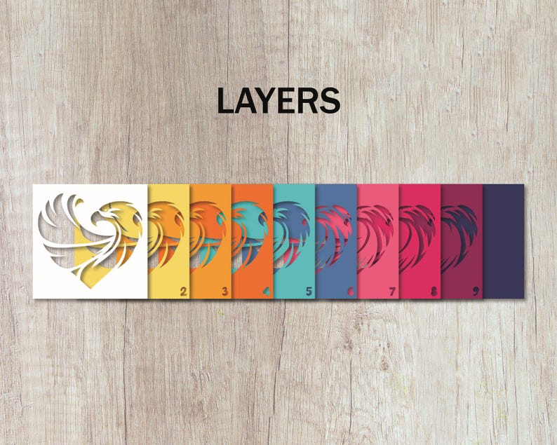 Bird SVG Shadow Box Template, Hawk 3D SVG Shadowbox, Layered Cardstock ...