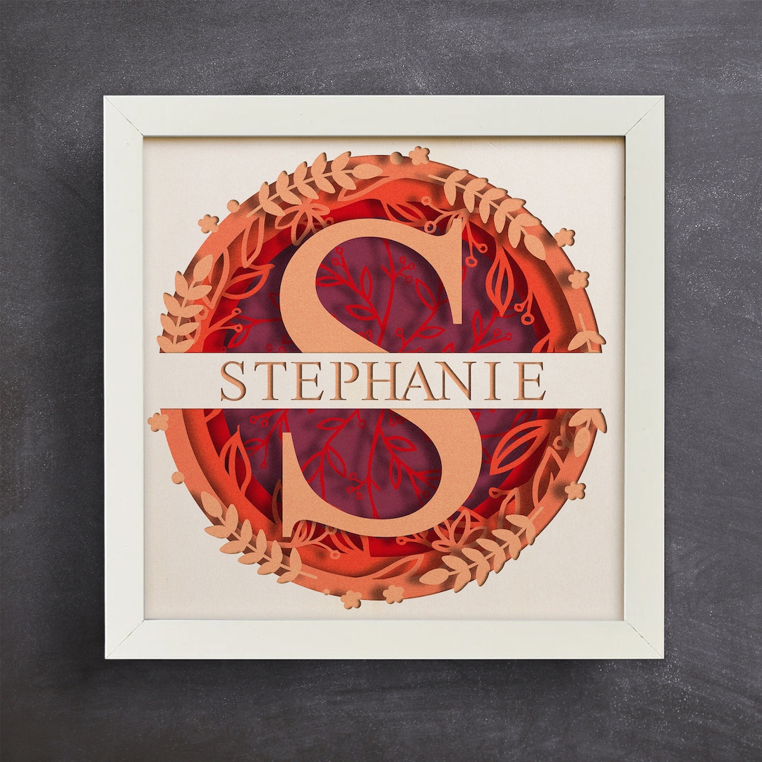 3d Split Monogram Shadow Box, Custom Name, Alphabet Family Name SVG, A ...