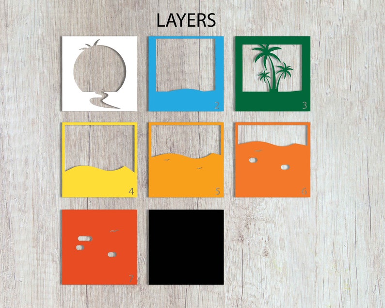 3D Palm Tree Summer Shadow Box 3D Landscape Papercut 3D - Etsy