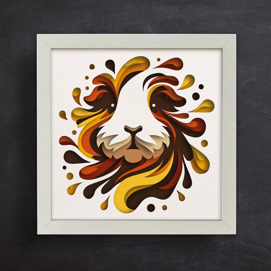 Guinea Pig 3D Shadow Box SVG, Layered Paper Art, Pet Memorial Cricut ...