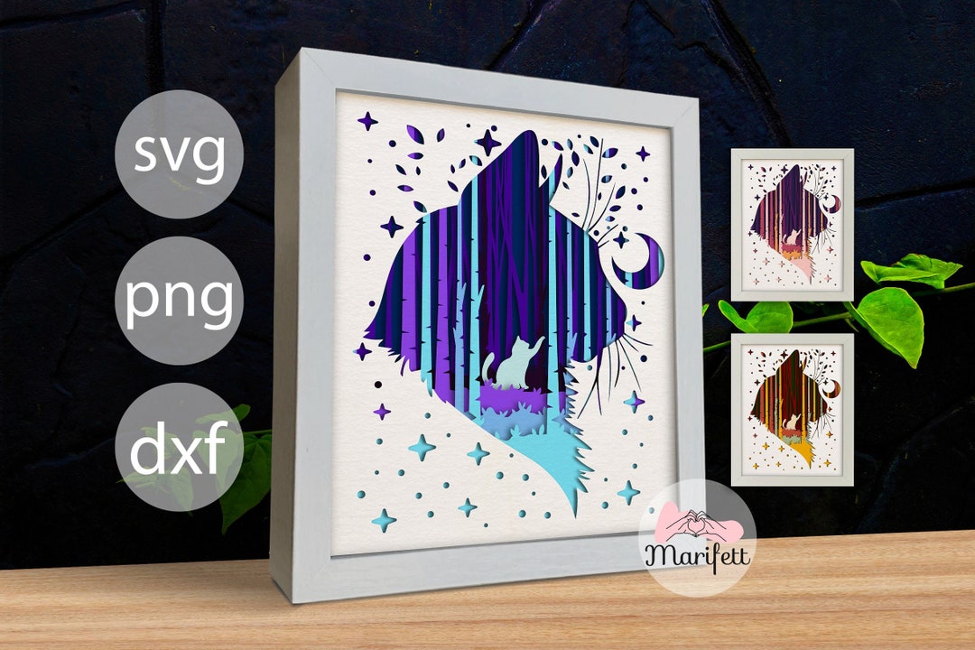 3d Cat Svg, Shadow Box Svg, Paper Cut Files, 3d Cricut Projects, Laser ...