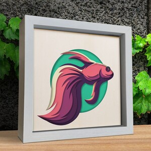 3d Fish Svg Shadow Box Svg 3d Tropical Fish Svg Files for - Etsy
