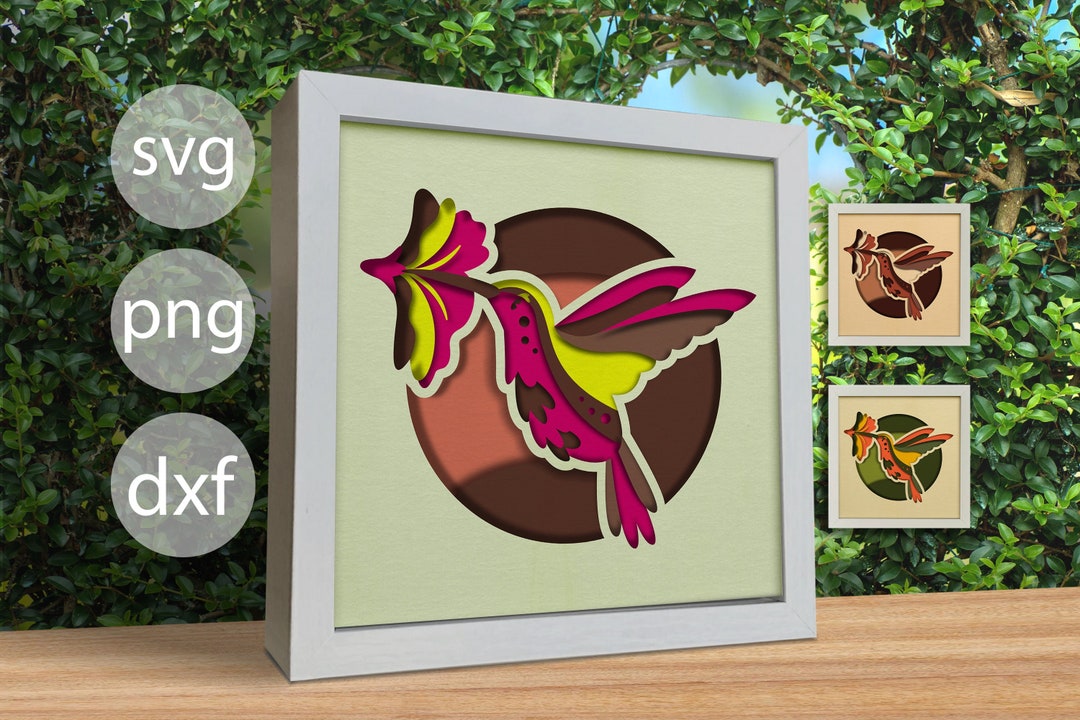 3d Hummingbird SVG, Shadow Box Template, Bird 3D SVG Shadowbox, Layered ...