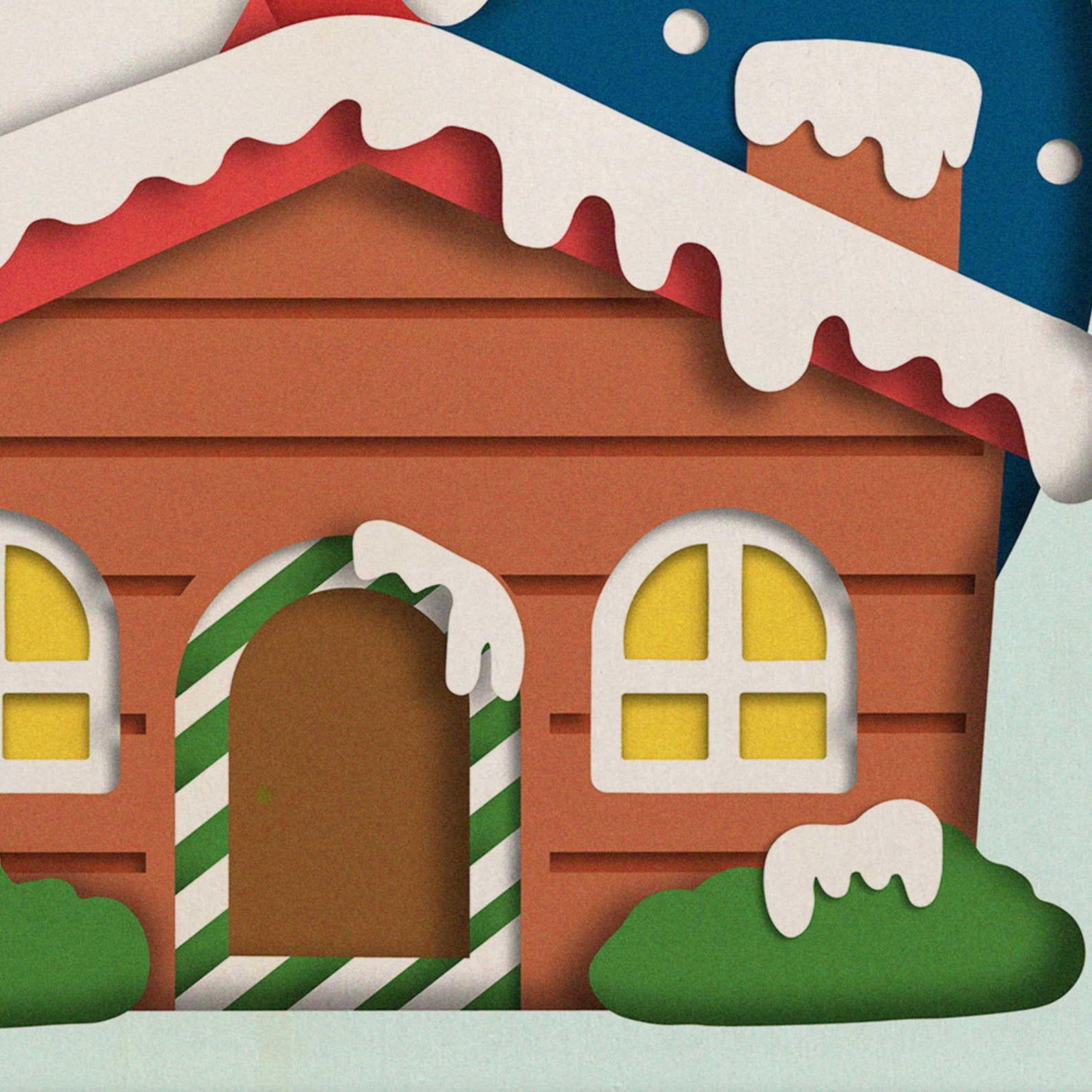 3d Santa and Christmas Shadow Box, Paper Cut Template, Christmas Layers ...