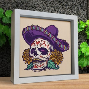 3d Skull Svg, Shadow Box, Paper Cut, 3d Cricut Projects, Layered Art ...