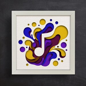 3d Musical Note Layered Design, Shadow Box Templates, 3d Layered Art ...