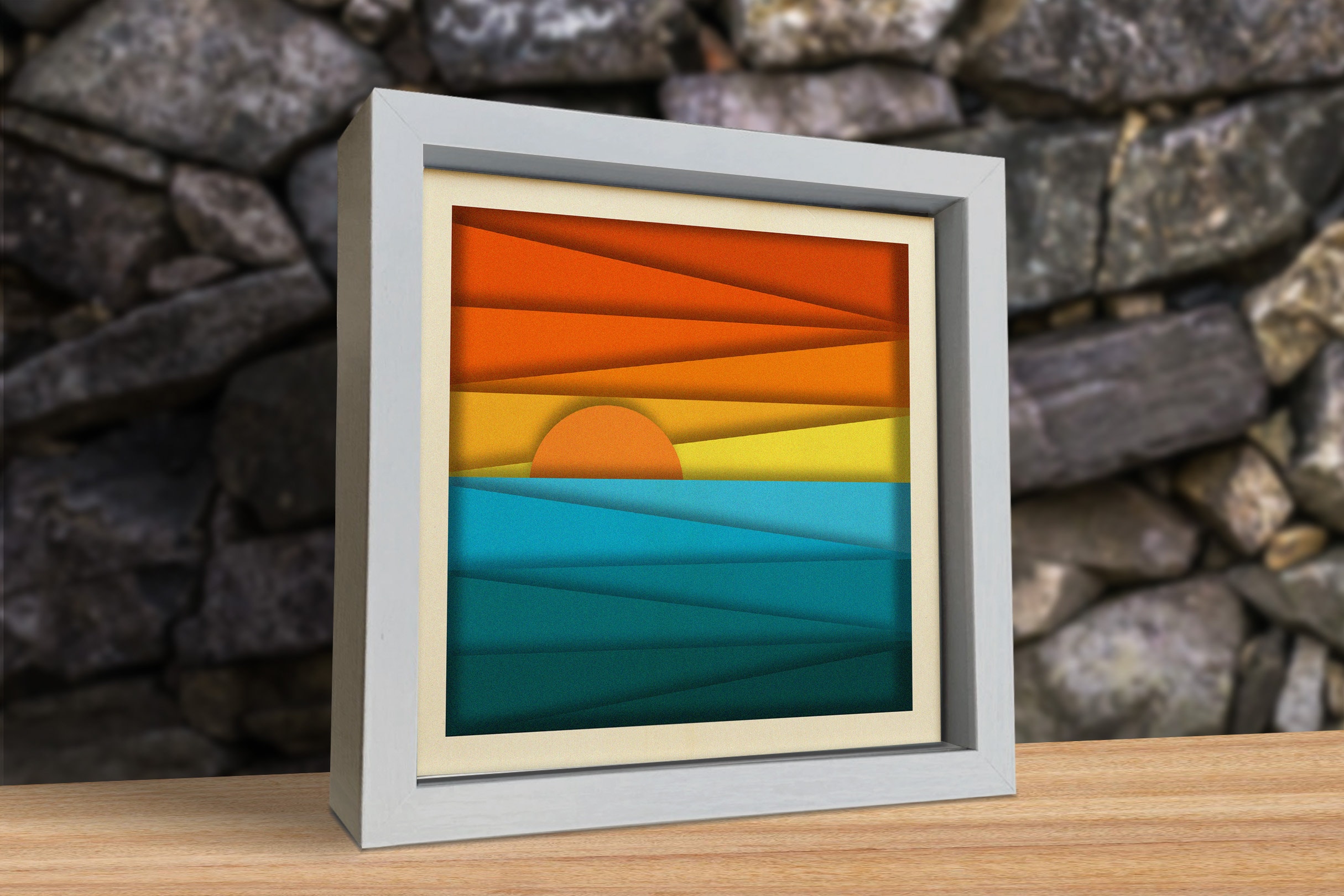 3D Sunset Shadow Box SVG 3D Landscape Layered 3d Ocean Svg - Etsy Canada