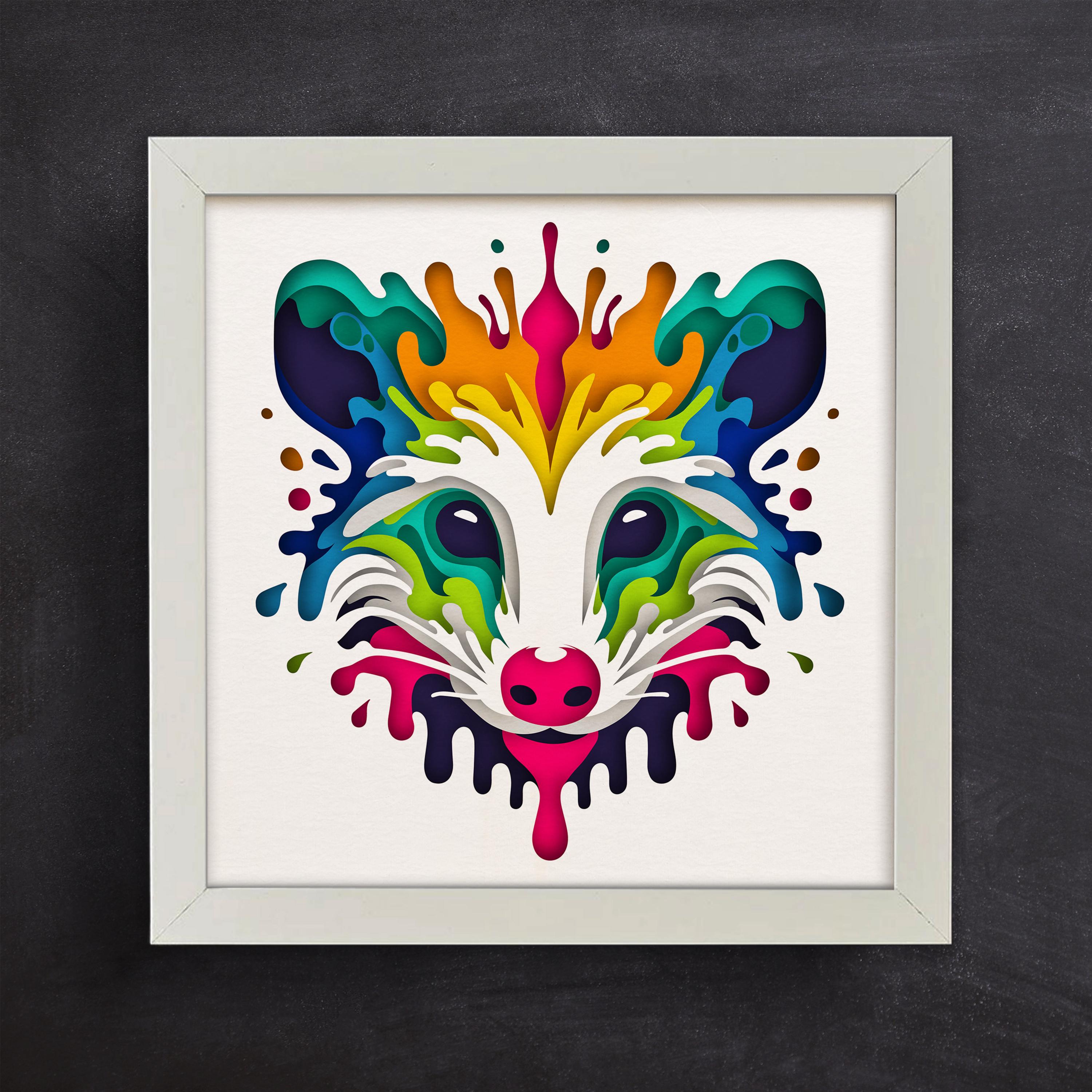 3D Possum Shadow Box Template: Colorful Animal SVG (digital Download ...