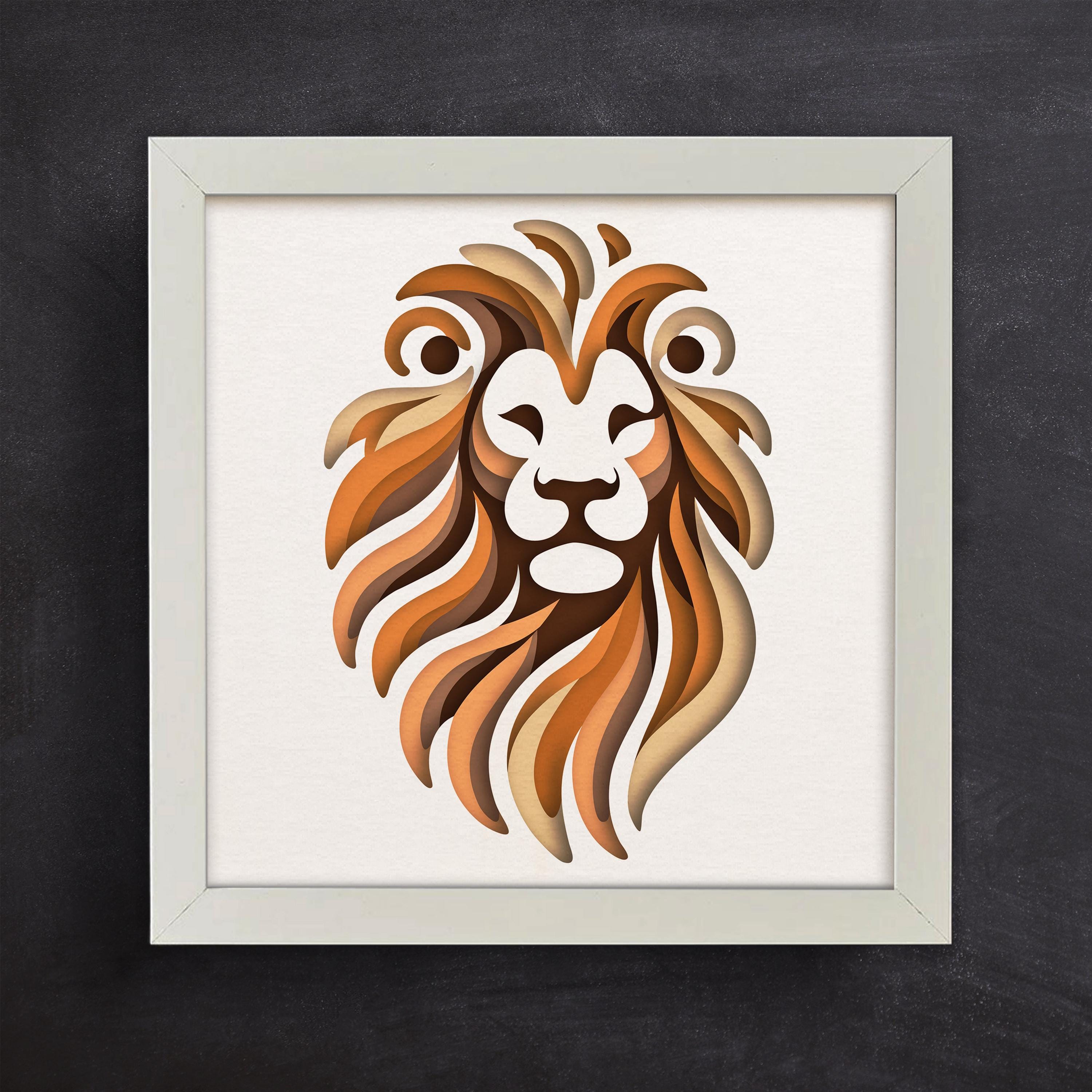 3d Lion / Shadow Box Templates / Leo Zodiac Svg / SVG for Cardstock ...