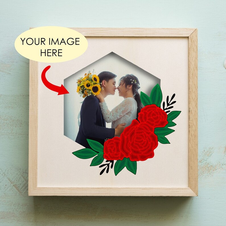 3d Rose Frame Svg Shadow Box Svg Frame Shadow Box Mandala - Etsy