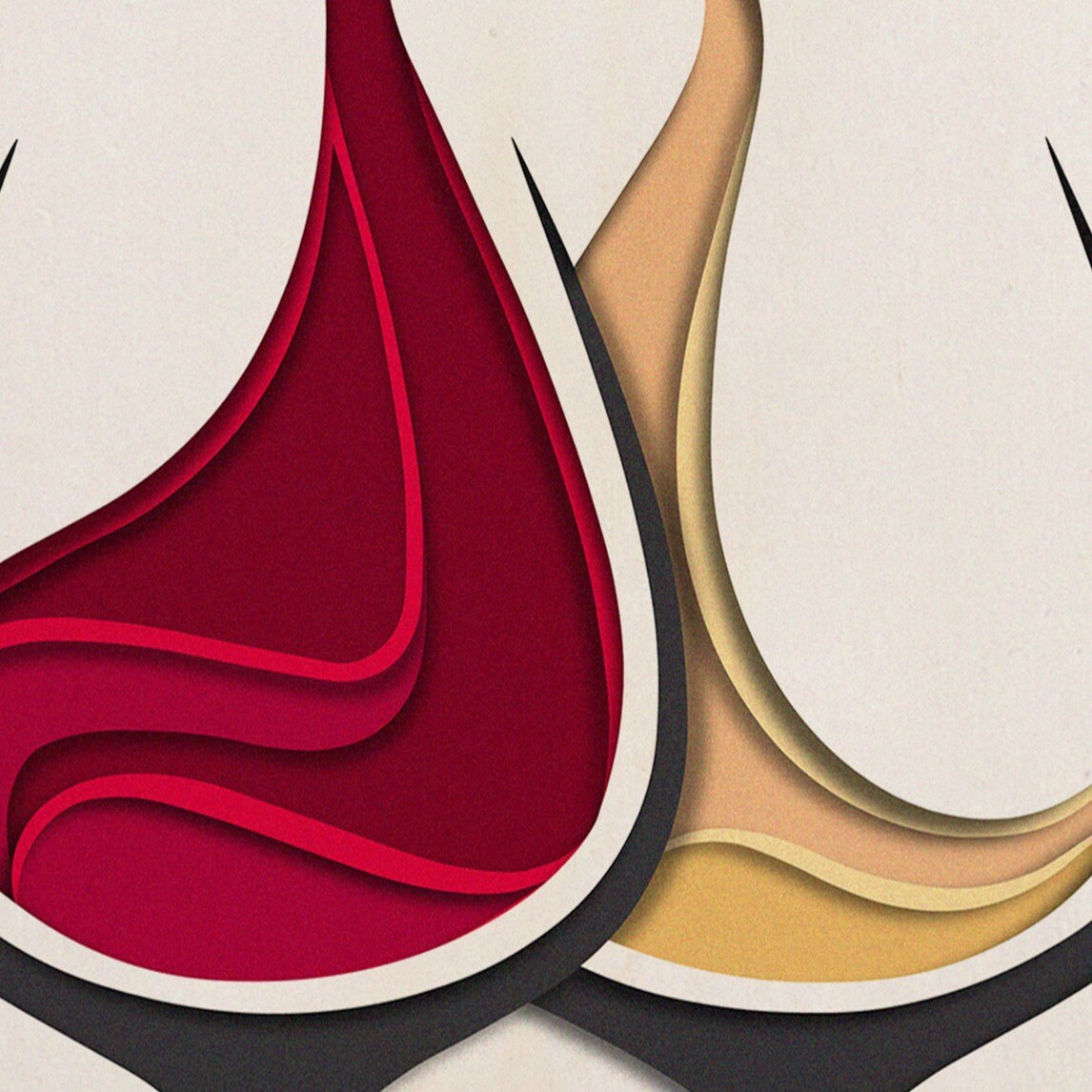 Layered Wine Svg, Red and White Wine, Shadow Box, Paper Cut Files ...