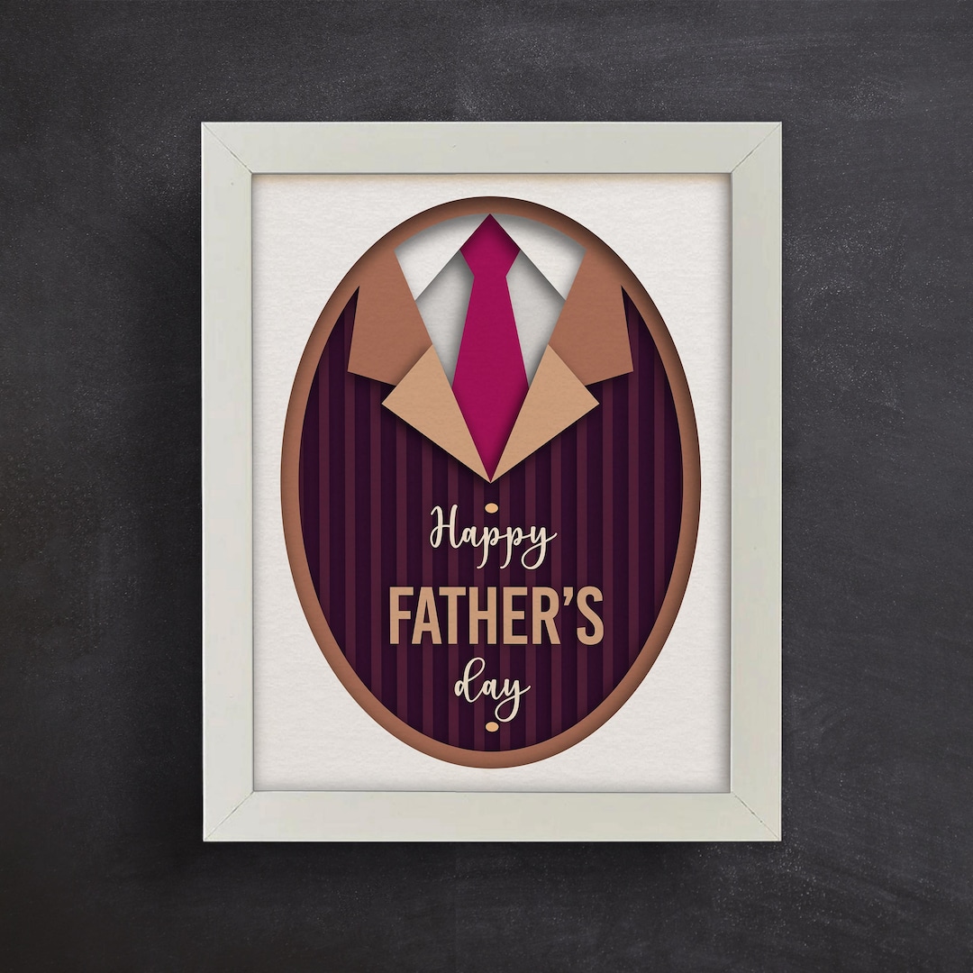3D Father's Day Shadow Box – Dad Layered Paper Art SVG Files for Cricut ...