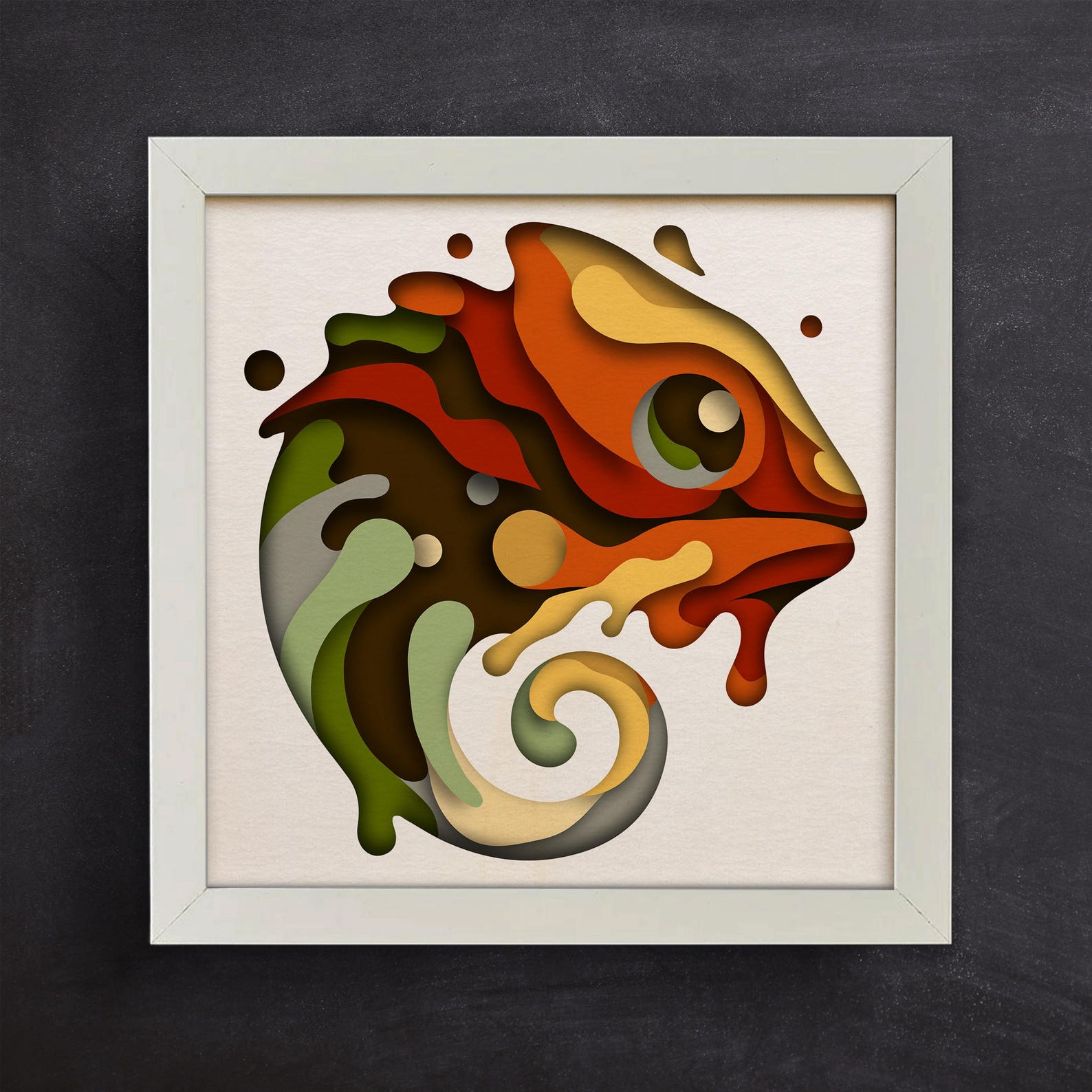 Chameleon Shadow Box SVG – Layered Papercut Wall Art for Cricut ...