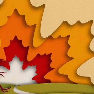 3d Maple Leaf Landscape, Fall Shadow Box Svg, for Cricut, for ...
