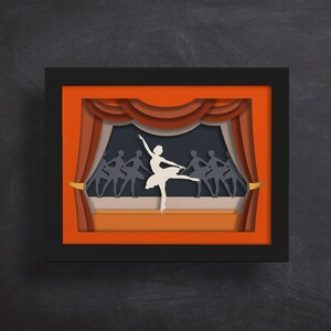 3D Ballerina, Shadow Box Svg, Dance Girl Svg, Layered Ballet, Dancer ...