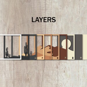 3D Desert Shadow Box, 3D Landscape Papercut, 3D Silhouette Layers, SVG ...