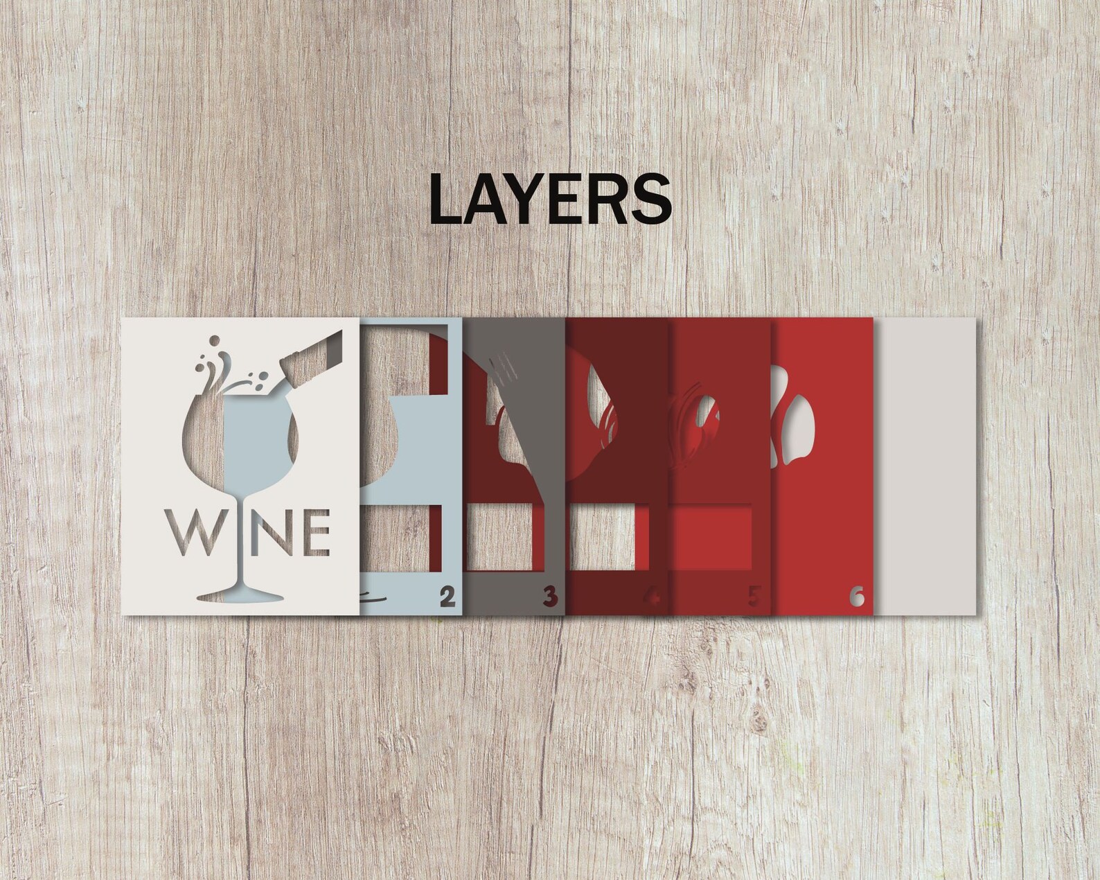 Layered Wine Svg, Wineglass Shadow Box, Paper Cut Files, Shadow Box Svg ...