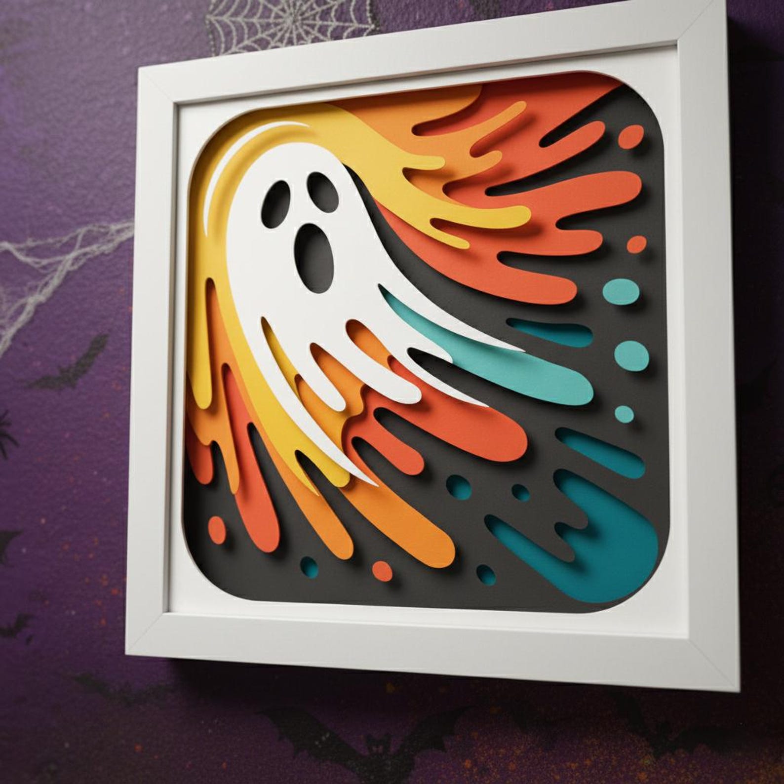 3D Ghost Shadow Box SVG – Layered Halloween Papercut for Cricut ...