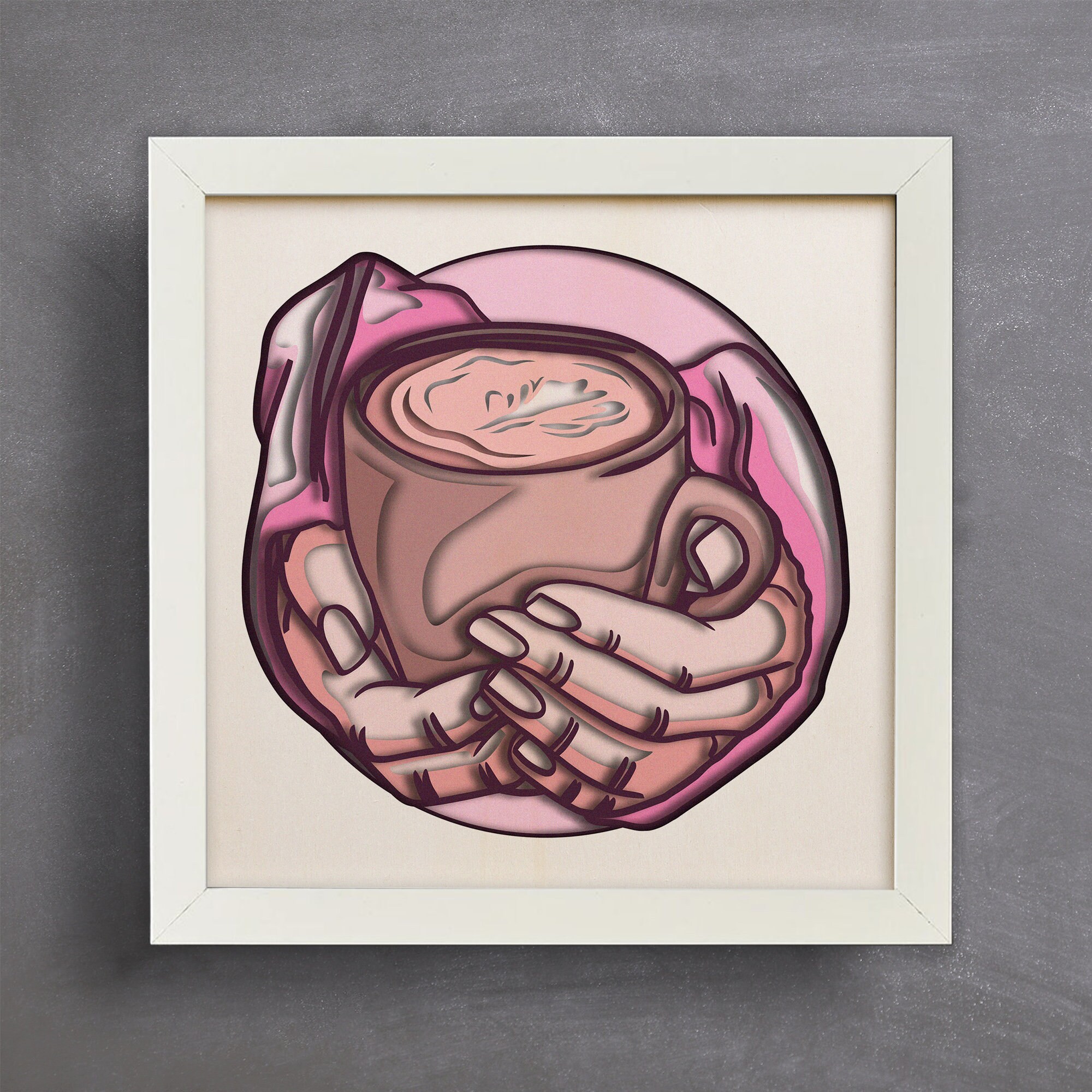 3D Coffee Shadow Box SVG 3d Coffee Svg Papercut Files - Etsy UK