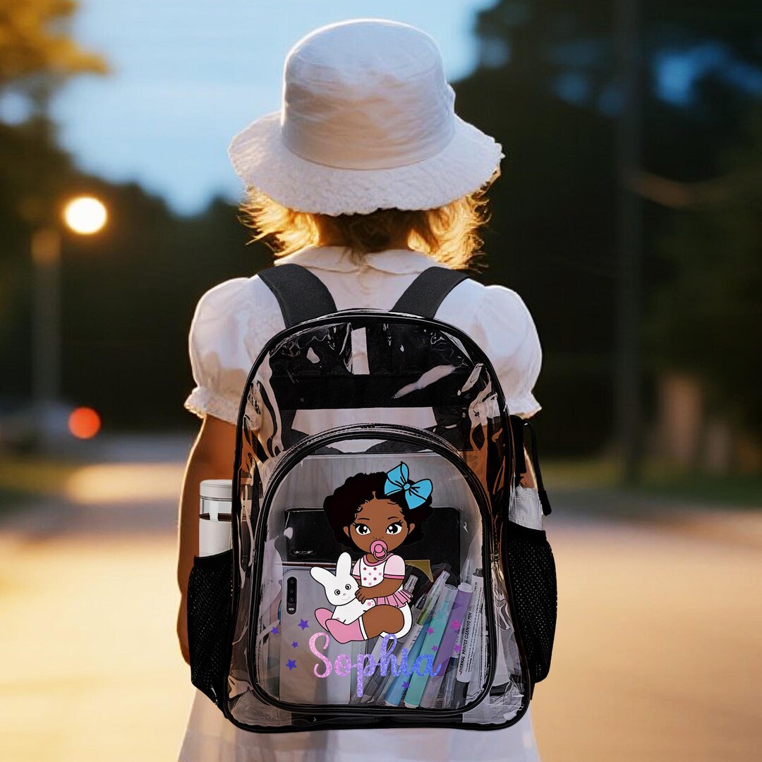 Custom Clear Backpack Personalized Book Bag With Name Gift Custom Name ...