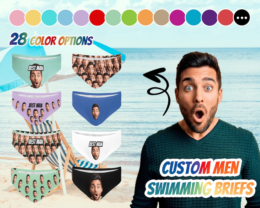 Custom Face Swim Trunk Men Bathing Suit Personalized Swimming Briefs