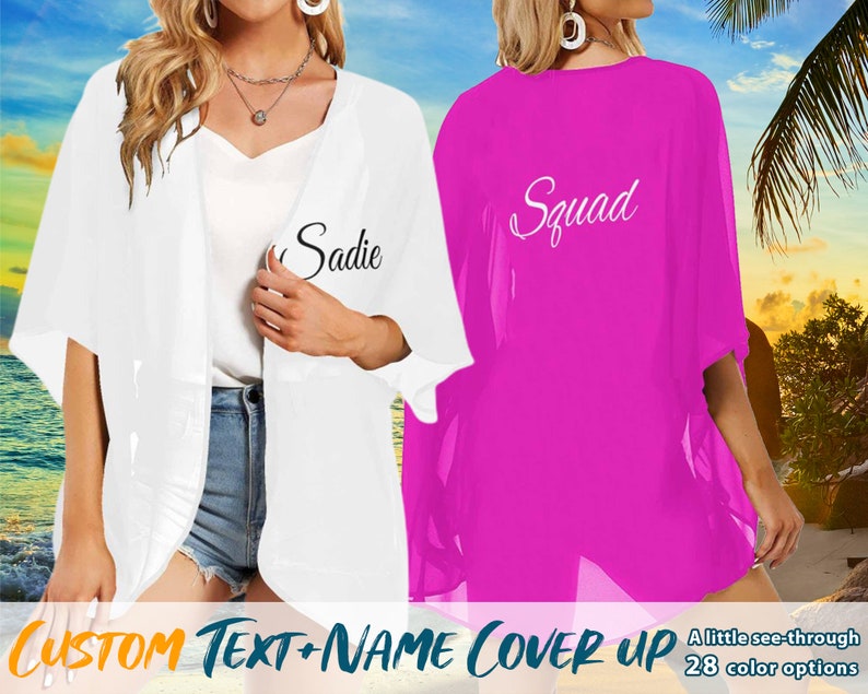 Custom Cover up With Name Sheer Beach Duster Bride - Etsy
