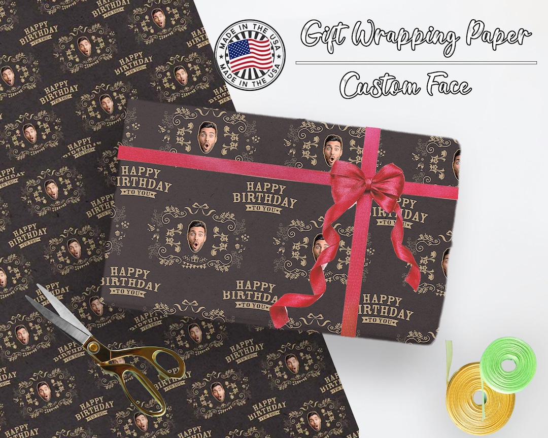 Personalized Face Wrapping Paper Customized Gift Wrap Roll Custom Gift ...