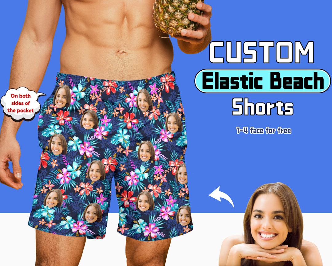Custom Swim Trunks Swimsuit Face Swim Trunk Personalized Photo Swimwear ...