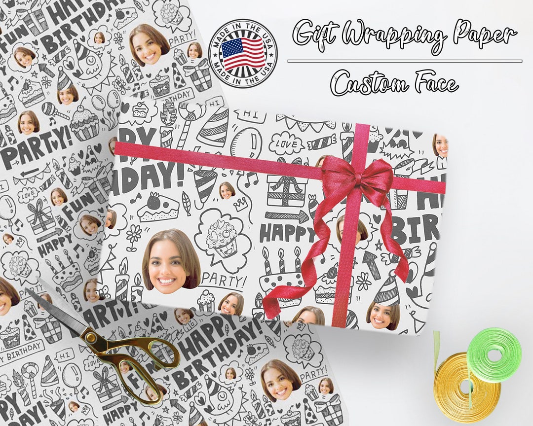 Custom Face Wrapping Paper Customized Gift Wrapping Paper Personalized ...