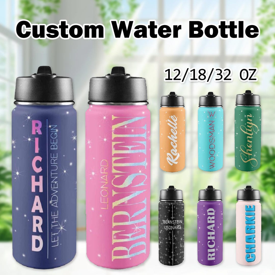 Personalized Water Bottle With Custom Logo Name Text Insulated Water ...