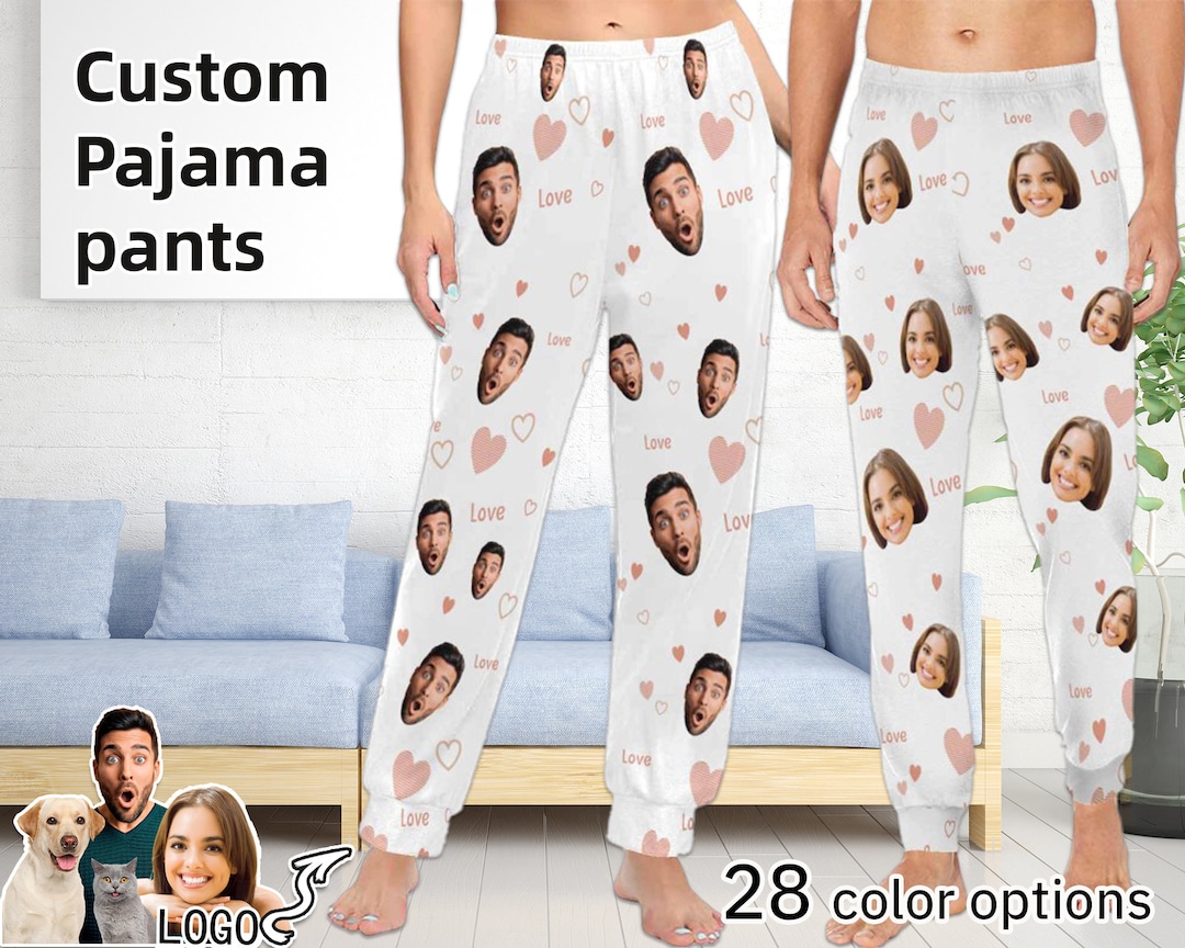 Customize Pajama Pants for Couple Custom PJS Pants With Face ...