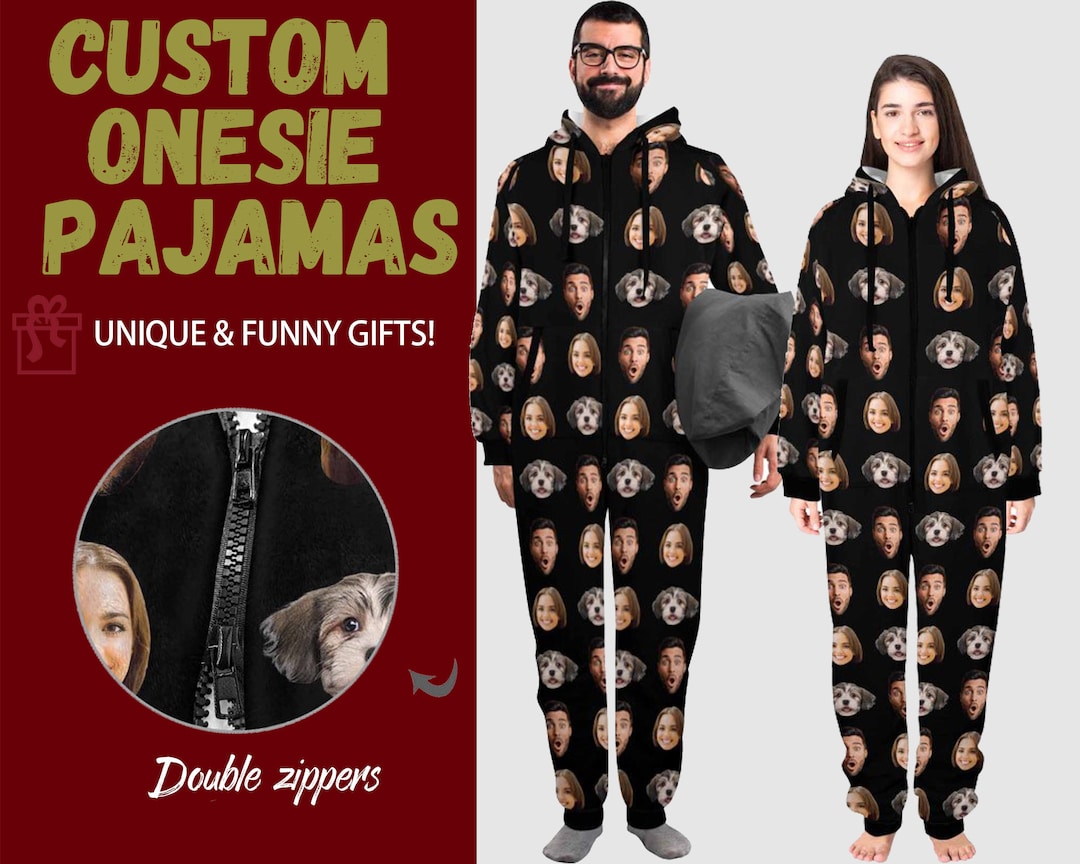 Custom Onesie Pajamas Adult Customize Zipper One-piece Pajamas ...