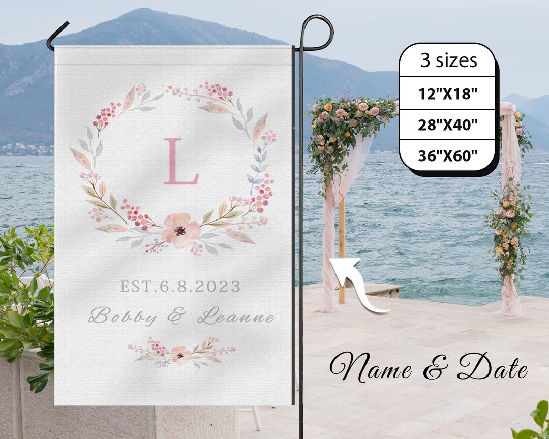 Personalized Wedding Garden Flags Wedding Flag for Bride and Groom Lawn ...
