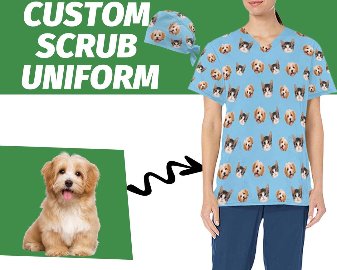 Personalize Scrub Top for Adult Custom Surgical Scrub With Face ...