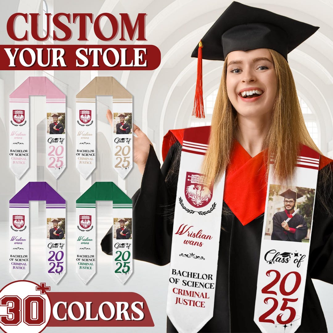 Personalized Graduation Sash With Text Logo Personalized in Loving ...