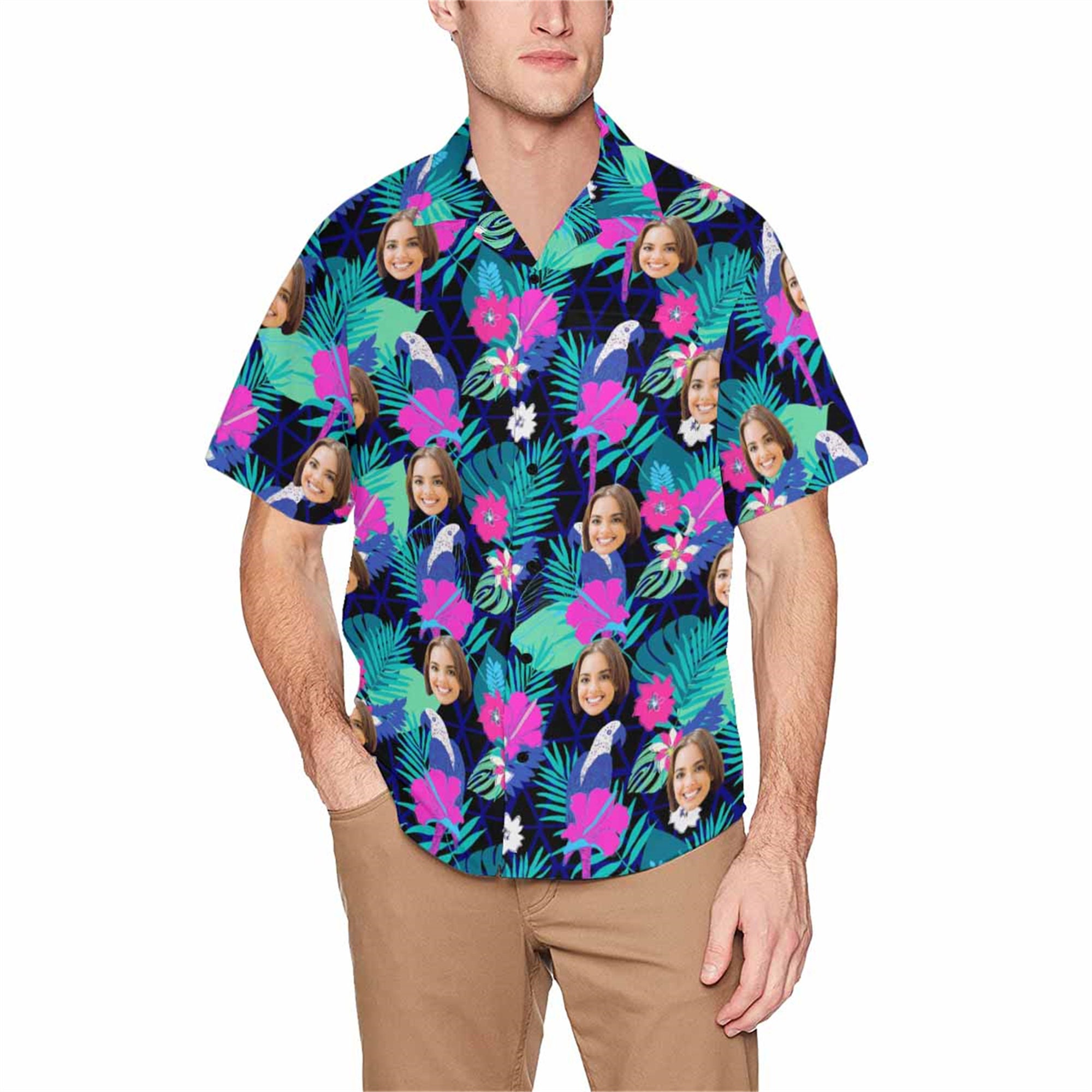 Personalized Face Design Shirt Custom Women's Face Hawaiian Shirt ...