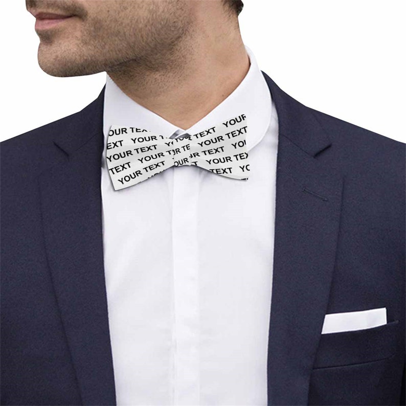 Personalized Text Bow Tie Custom Bow Tie With Your Name Custom Name Bow ...