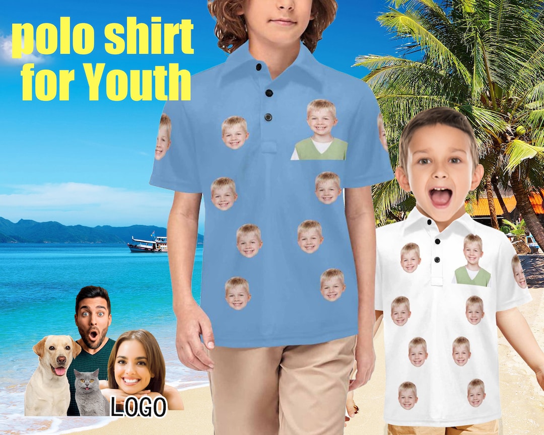 Custom Polo Hawaiian Shirt With Face Personalized Short Sleeve Golf ...