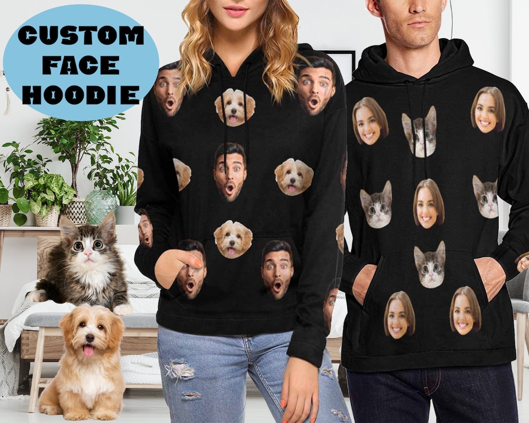 Personalized Faces Hoodie Customized Hoodies Pet Photo Sweatshirt ...