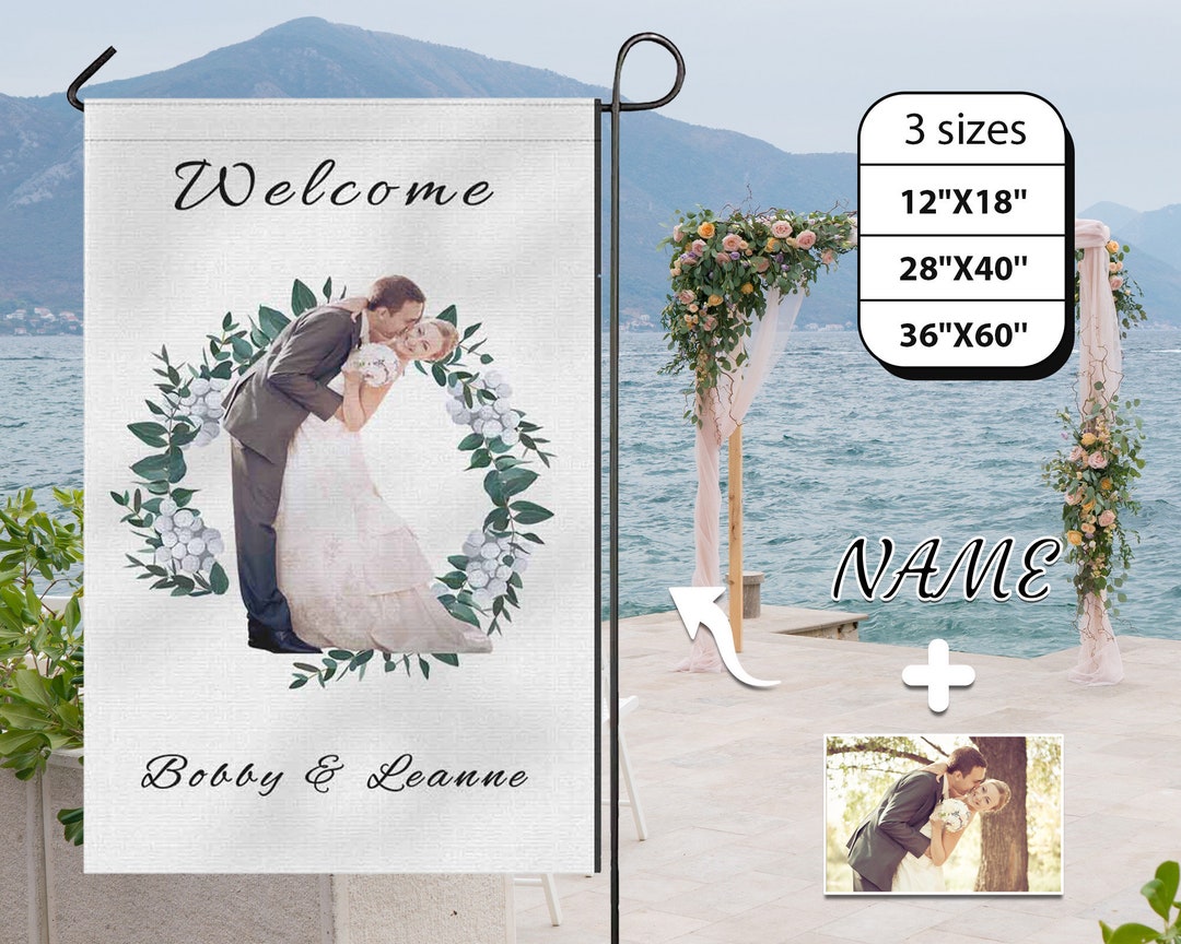Custom Wedding Garden Flag Face Decor Gifts for Couple Welcome to Our ...