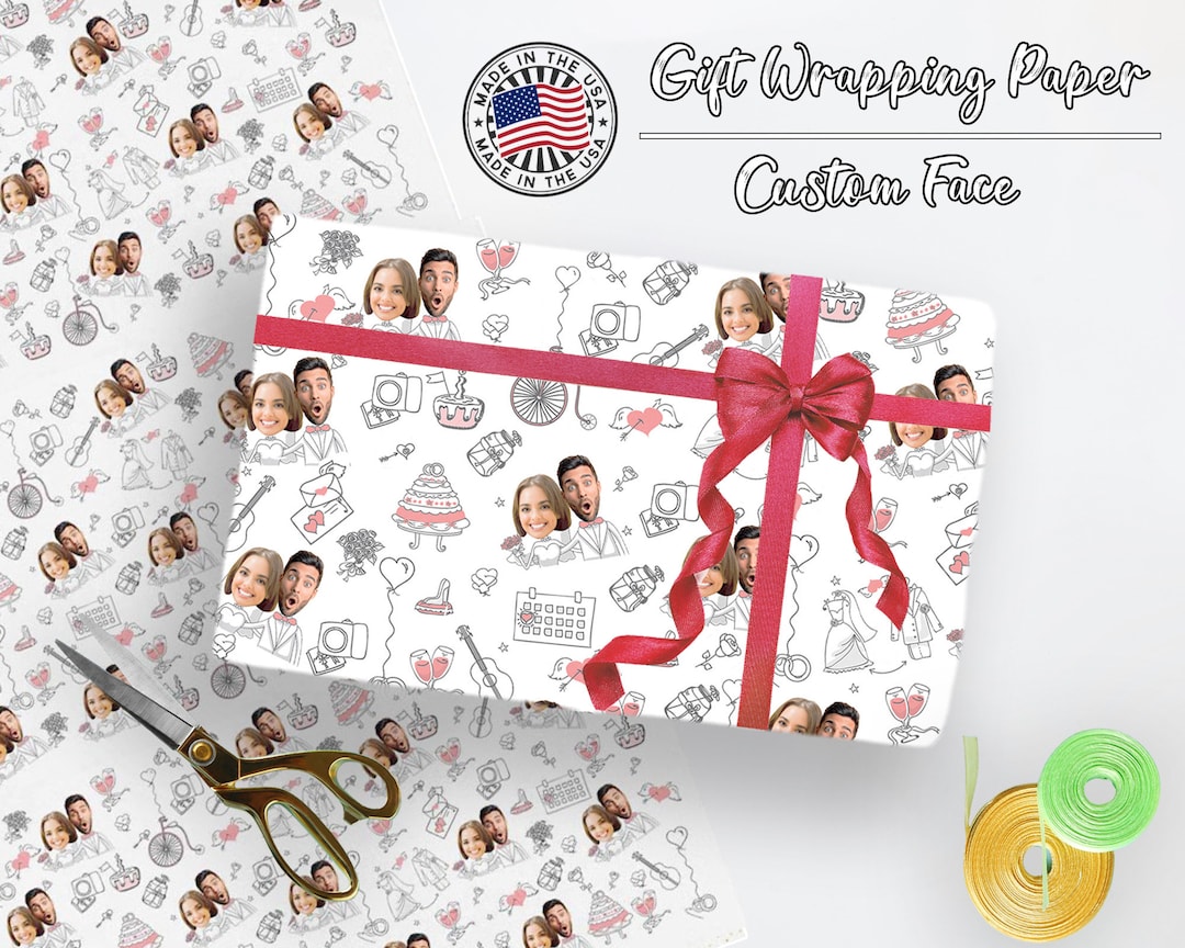 Custom Face Wrapping Paper Personalized Wedding Wrapping Paper Custom ...