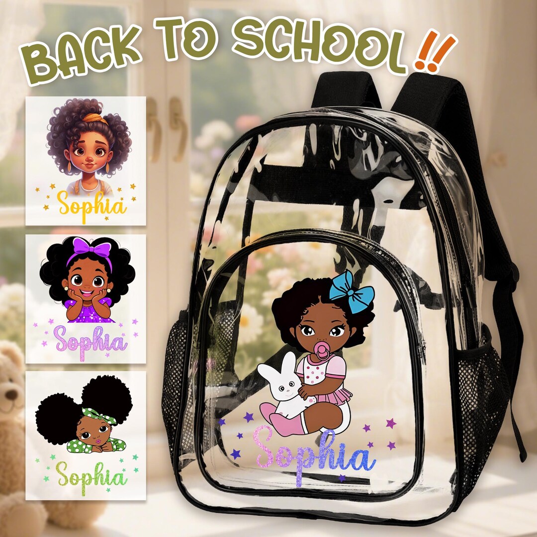 Custom Clear Backpack Personalized Book Bag With Name Gift Custom Name ...
