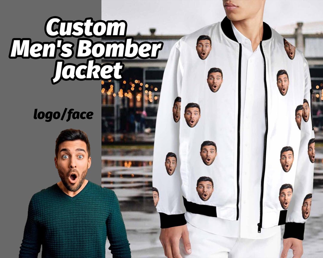 Personalized Faces Men's Bomber Jacket Customized Bomber Jacket Pet ...