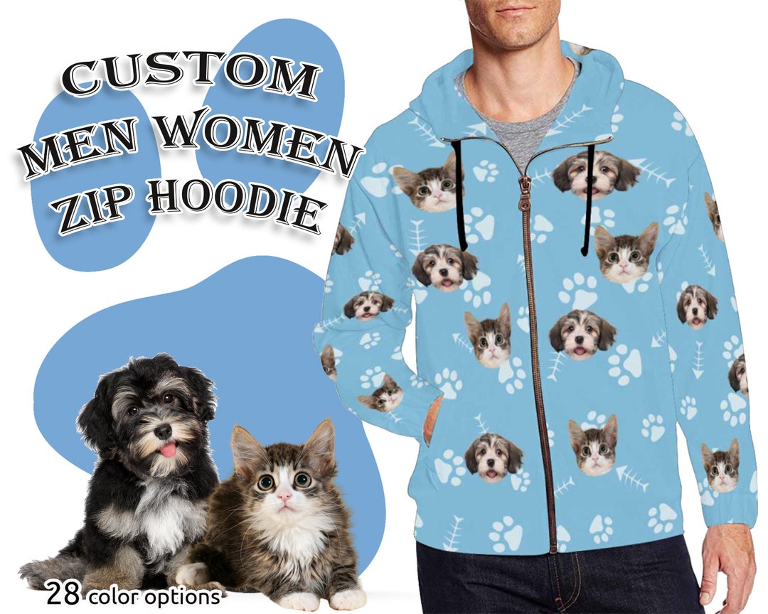 Custom Zip up Hoodie for Couples Personalized Hoodies With Face ...