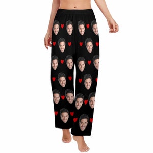 Customized Face Pajama Pants for Men/women Custom Face Long Sleeve PJS ...